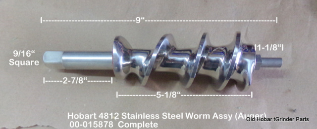 Hobart 4812 Stainless Steel Worm Assy (Auger) 00-015878 Complete