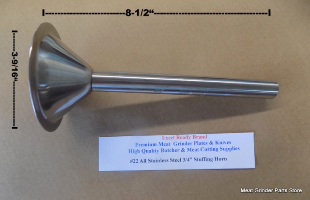 Number 22 Sausage Stuffing Tube 3/4" Wide 8-1/2" Long Ideal Stuffing ...