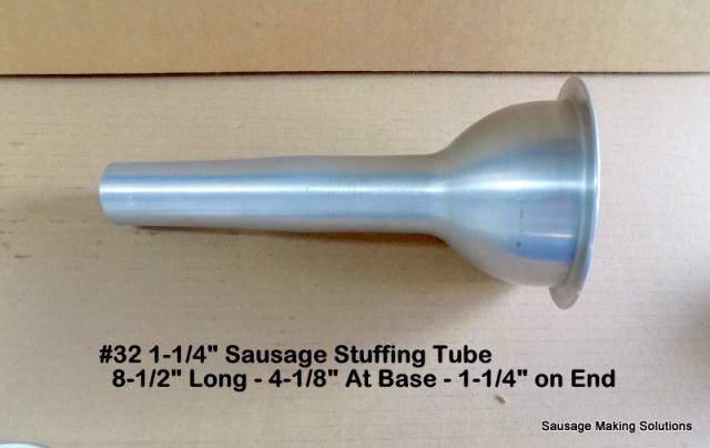 Hollymatic #32 1-1/4" Sausage Stuffing Tube 8-1/2" Long - 4-1/8" At ...